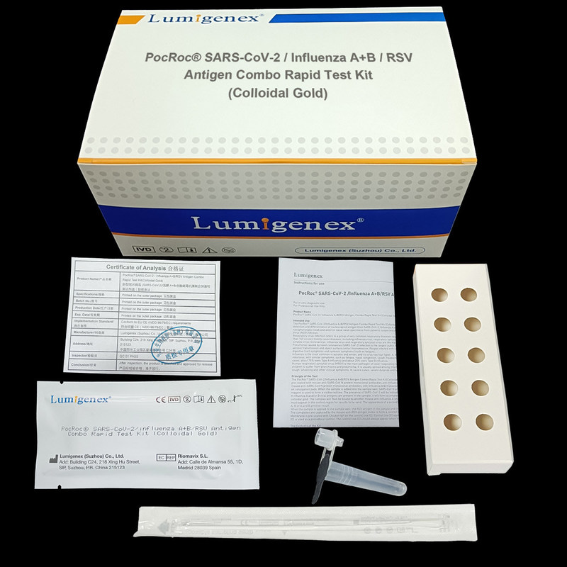 SARS-CoV-2 / Influenza A+B / RSV Antigen Combo Rapid Test Kit 3 หยด ...